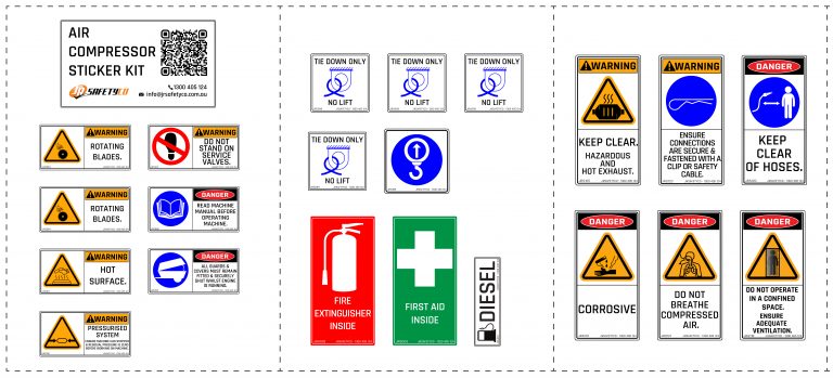 Air Compressor Sticker Kit | JR Safety Co