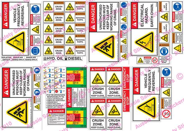 Articulated (Franna Type) Crane Sticker Kit | JR Safety Co